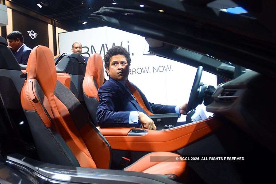 A model of Mercedes car is showcased at the Auto Expo 2018 in Greater ...