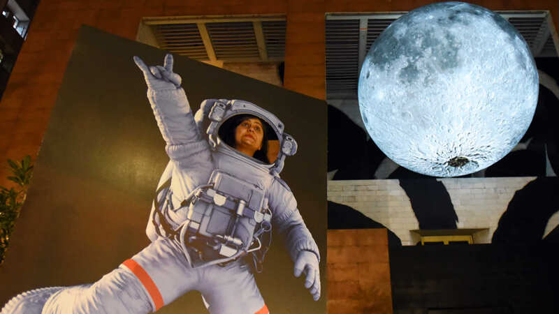 Giant replica of moon attracts visitors in Delhi