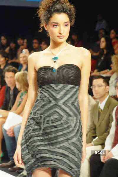 A model showcases a creation by designer Rosily Paul Vadakkel on Day 3 ...