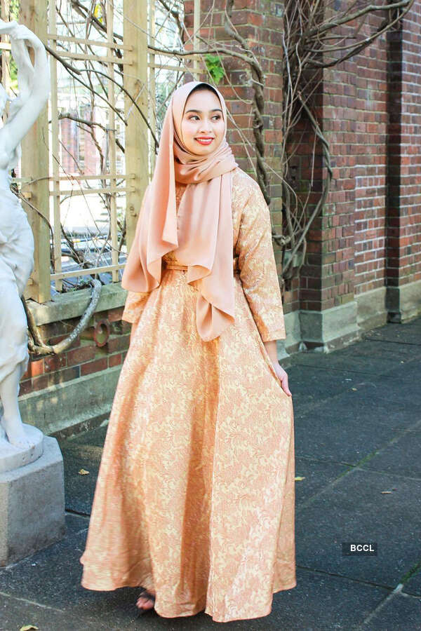 Muslim beauty queen competes in a pageant wearing a hijab