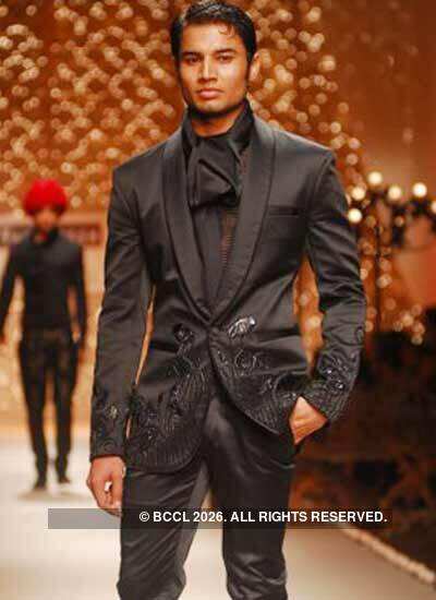 A model presents a creation by designer Rohit Bal on the 3rd and the ...