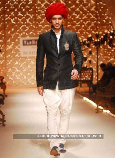 A model presents a creation by designer Rohit Bal on the 3rd and the ...