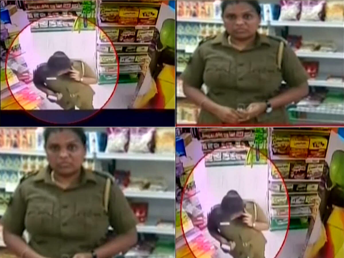On cam: Lady cop caught shoplifting, husband thrashes supermarket staff