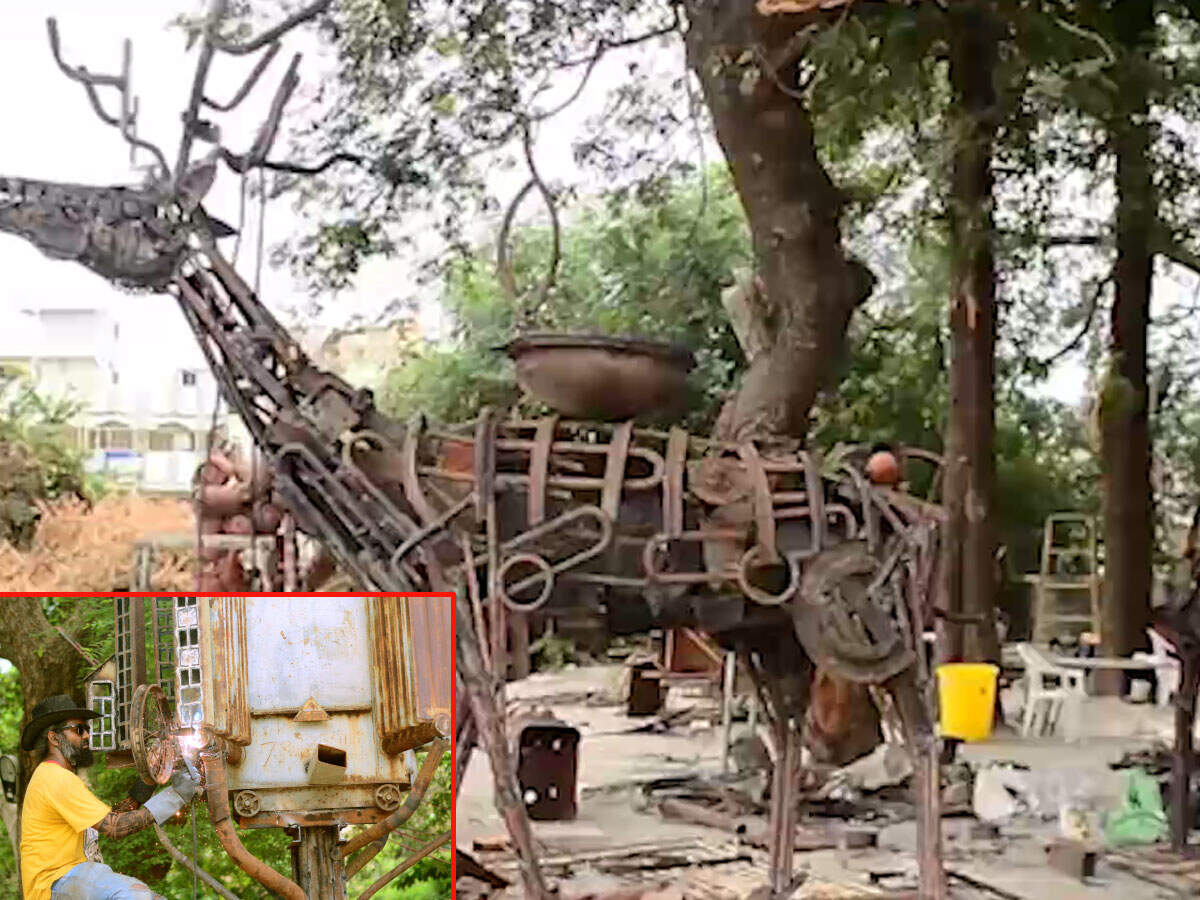 Watch: Sculptors turn vehicle scrap into attractive pieces of art