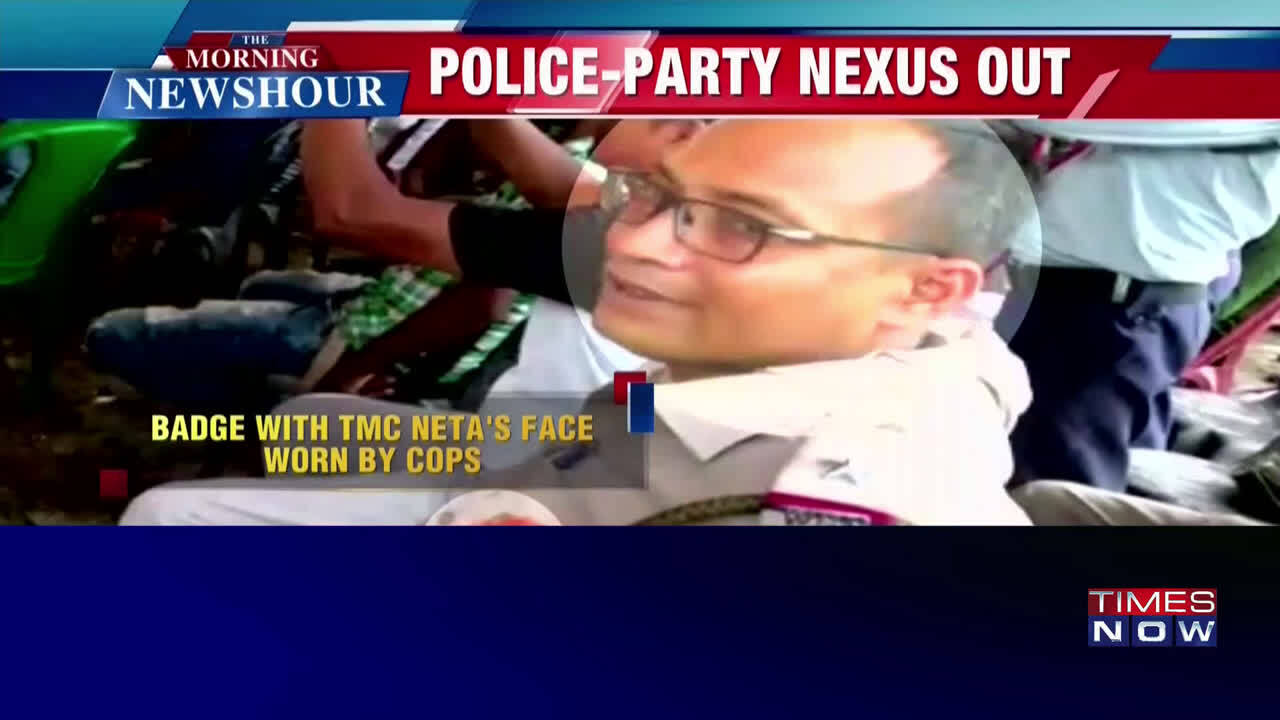 TMC badges put on police uniform in West Bengal