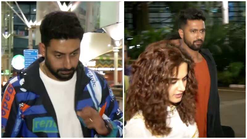'Manmarziyaan' cast Taapsee Pannu, Abhishek Bachchan, Vicky Kaushal spotted at airport