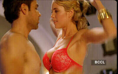 Actor Emraan Hashmi kisses Shella Allen in the movie Crook