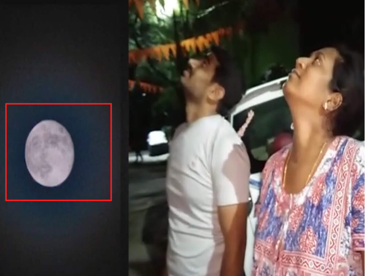 Residents rush to witness Sai Baba's embossed face on moon in Hyderabad
