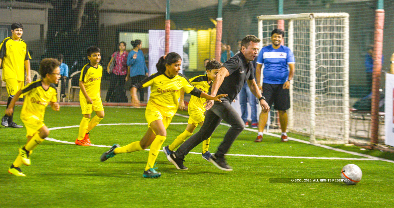 German football legend Lothar Matthaus visits Cooperage Ground ...