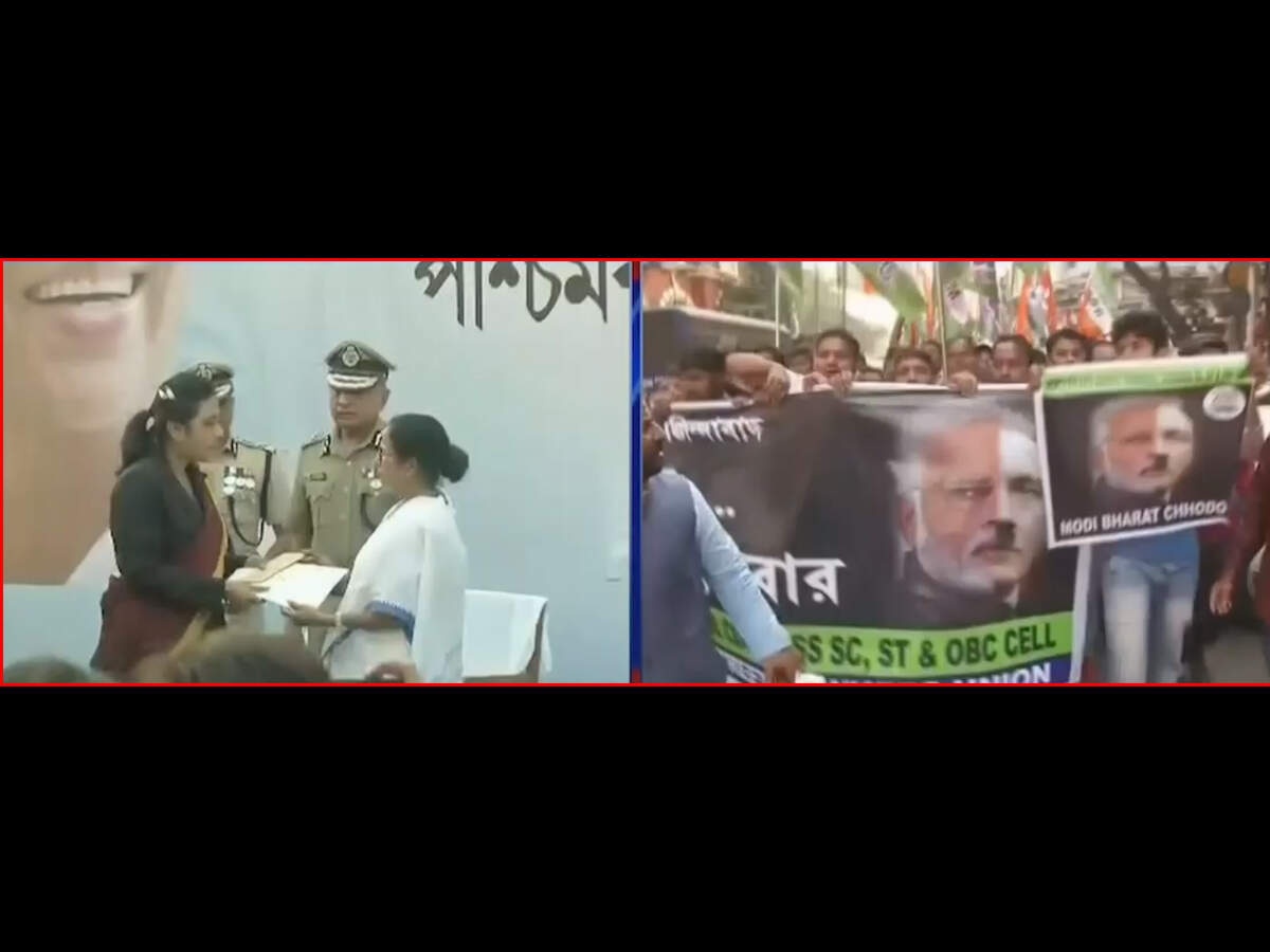 TMC workers depict PM Modi as Adolf Hitler in posters