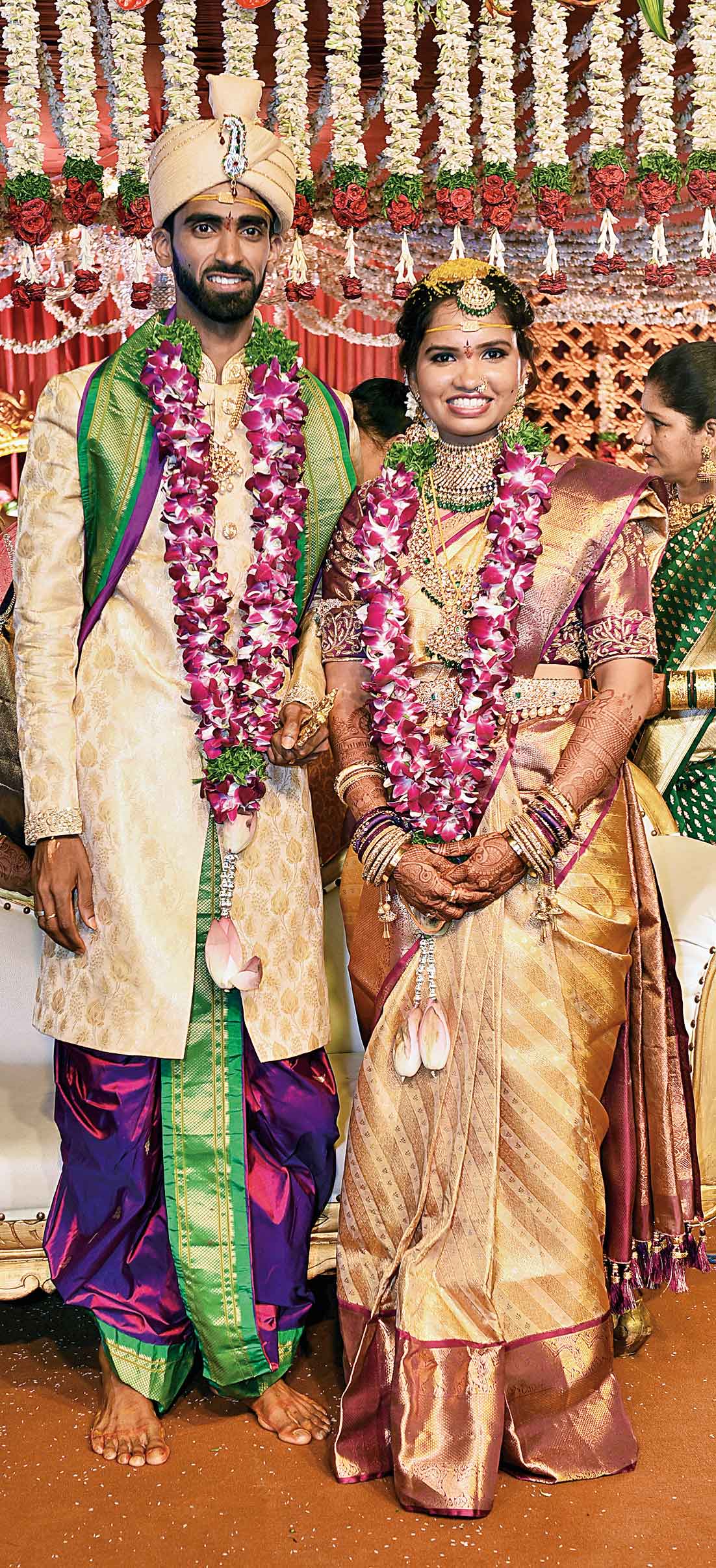 Sikki Reddy: A Tirumala temple-themed wedding for Sikki-Sumeeth ...