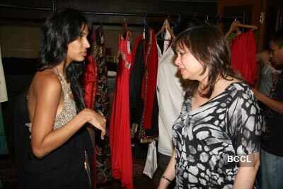 A model during her fitting sessions for upcoming Amby Valley fashion ...