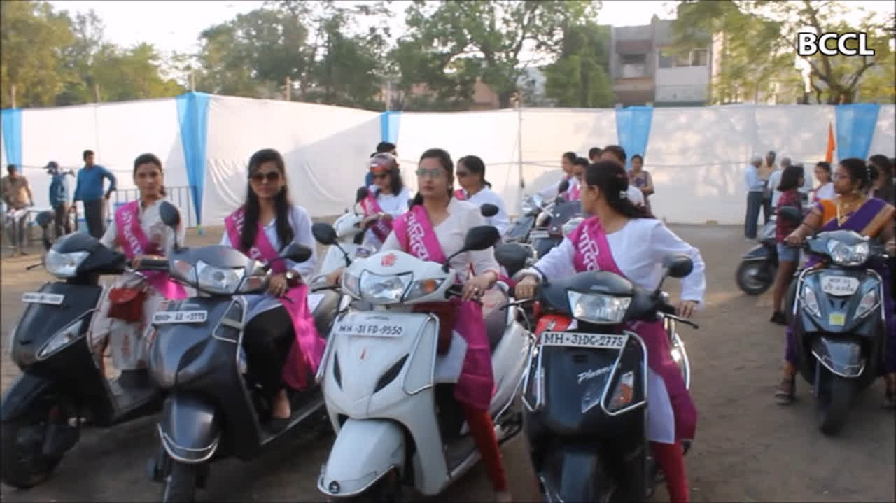 Biker girls show their traditional swag in the city