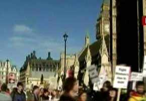 London student protests turn violent