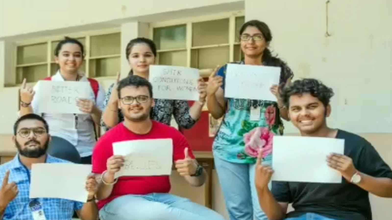 Mumbai students are excited to step into the booth on April 29, to ...