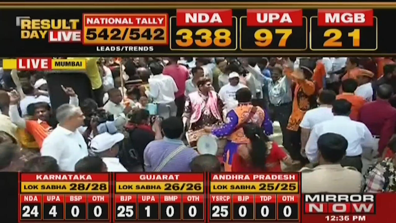 Lok Sabha poll results: Colourful celebrations at Mumbai BJP office