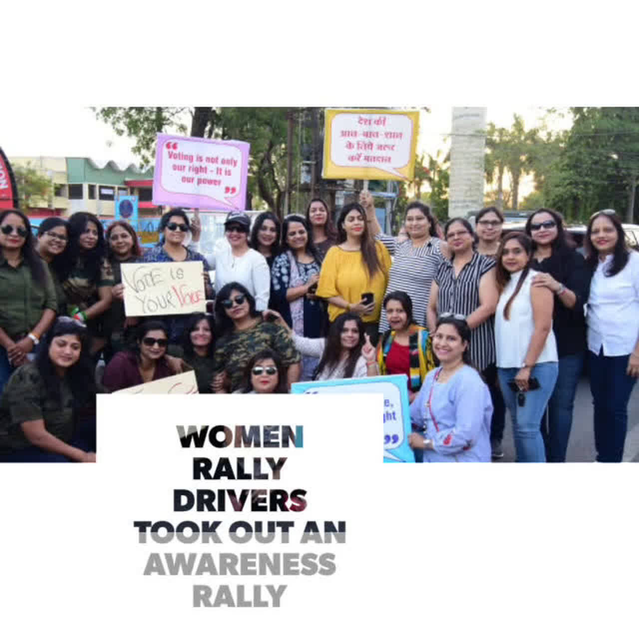 elections: Women car rally for Voting Awareness