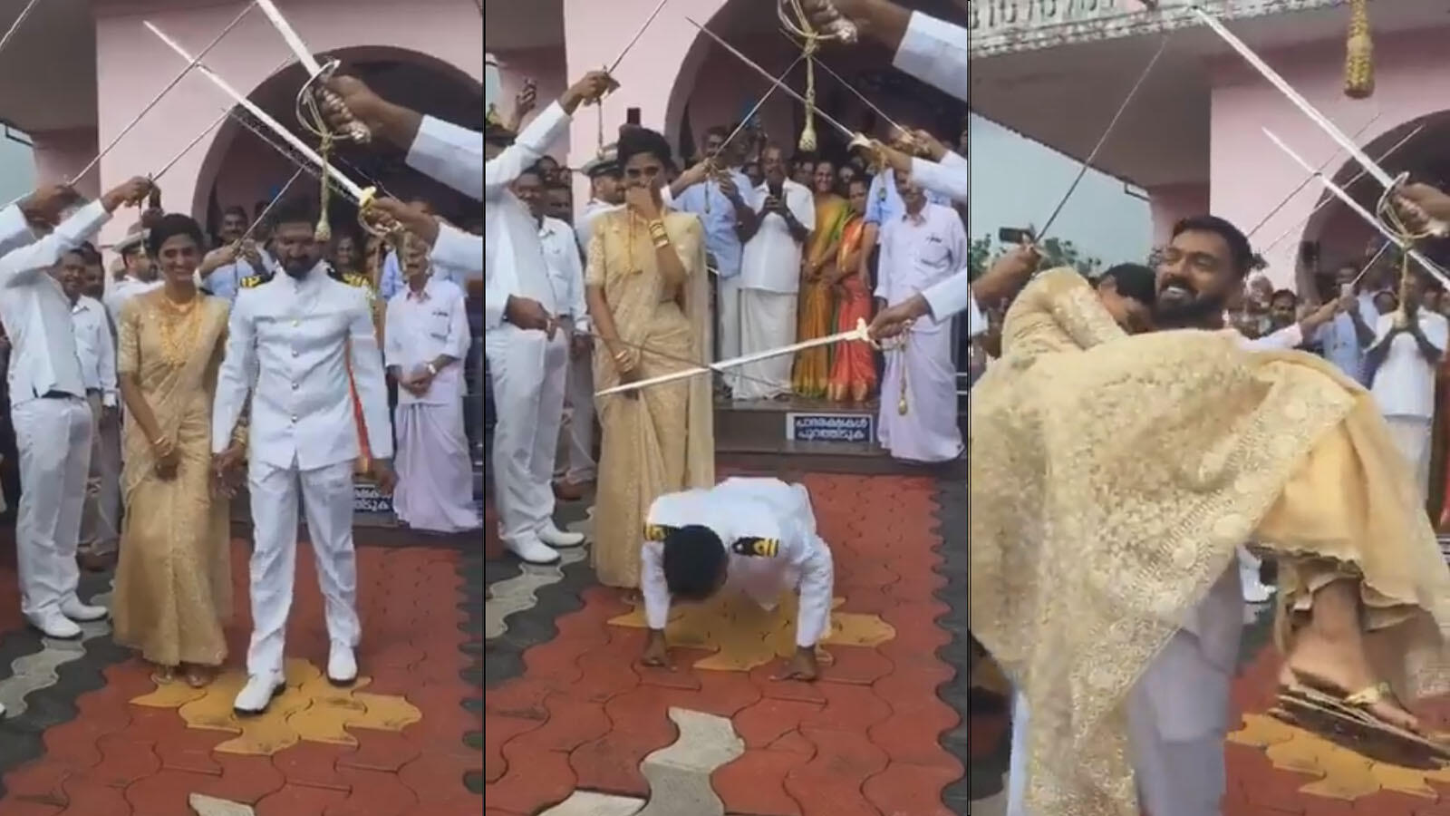 Indian couple follows 'Saber Arch' wedding tradition, video goes viral