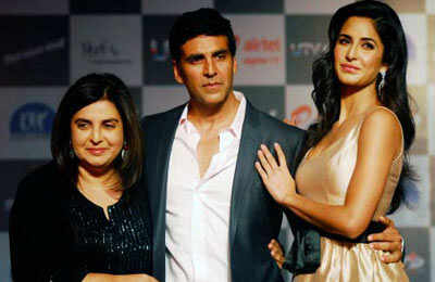Farah Khan, Akshay Kumar, Katrina Kaif at 'Tees Maar Khan' game launch