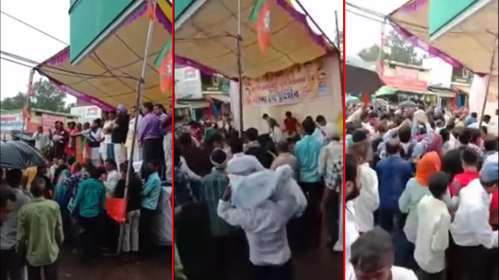On cam: Stage collapses at BJP event in MP's Sagar district