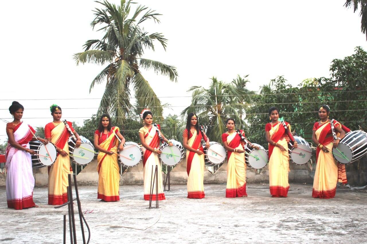 female dhakis: Girl power adds to the traditional dhak beat