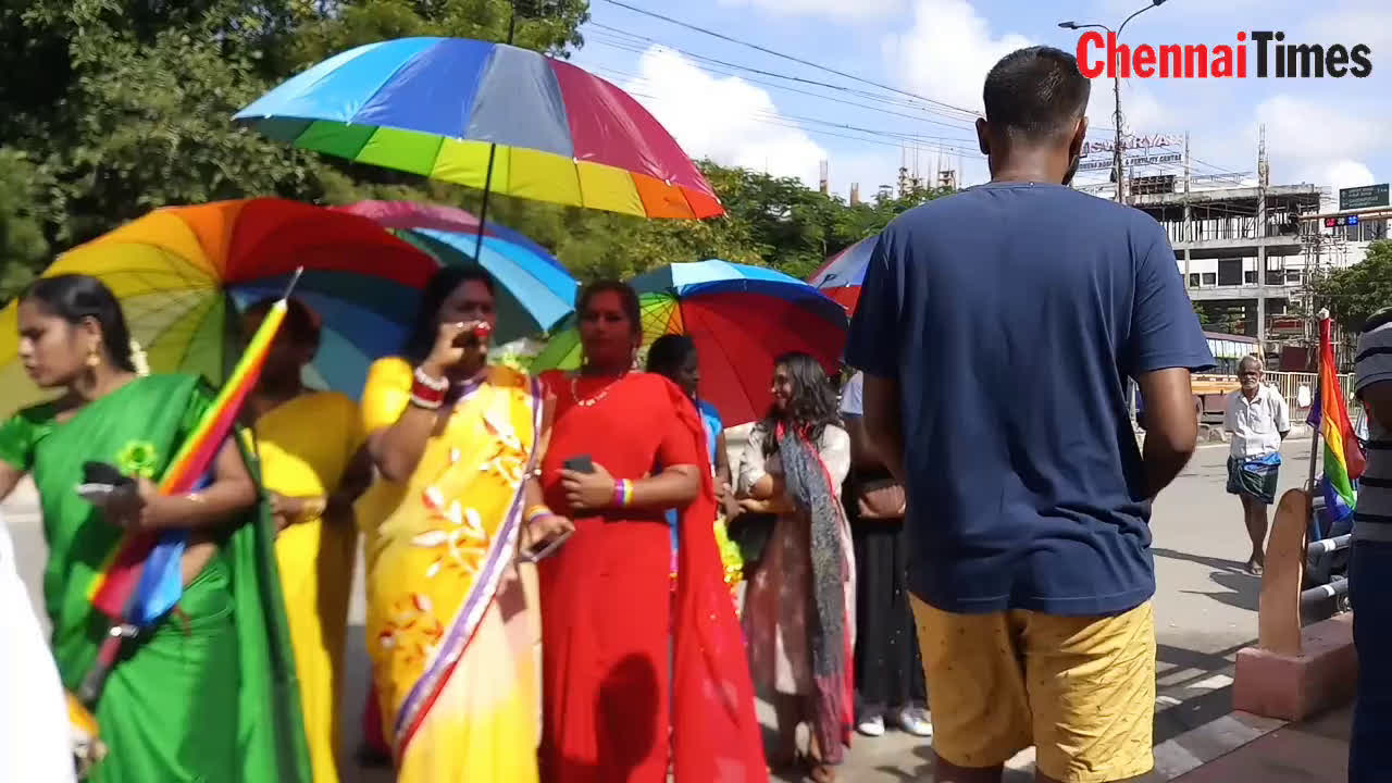 LGBT community member sing at Rainbow pride march