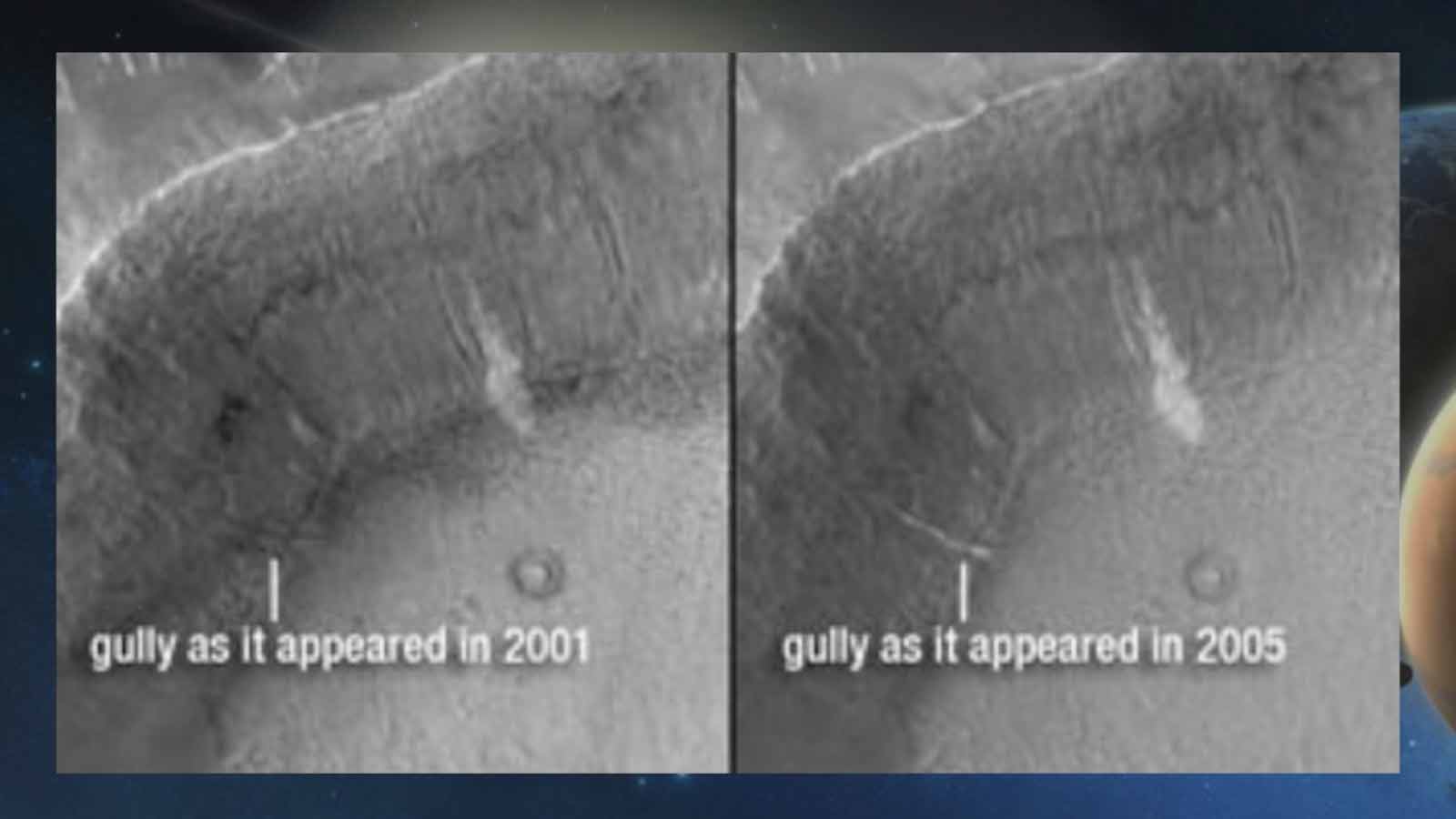 On December 6, 2006, NASA revealed the presence of water on Mars