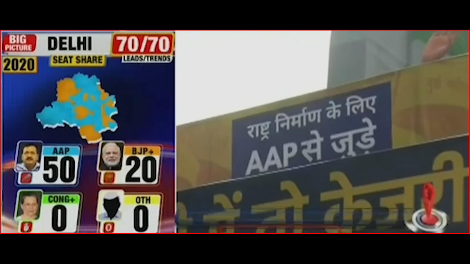 Delhi Poll Result: AAP workers celebrate at party headquarter