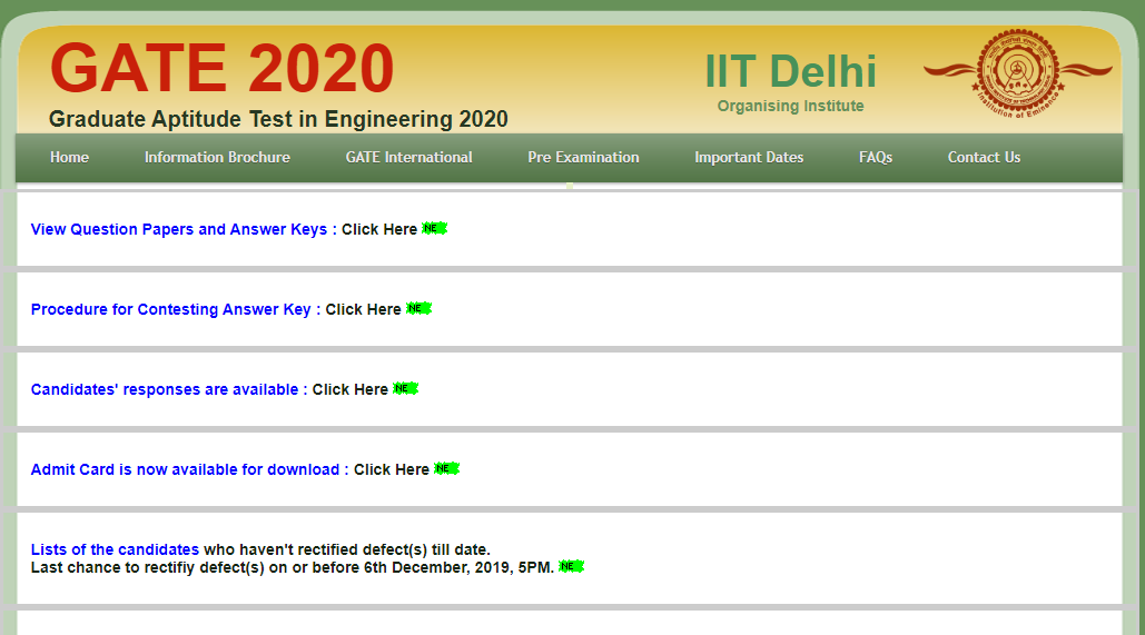 How to download GATE 2020 Answer Key?