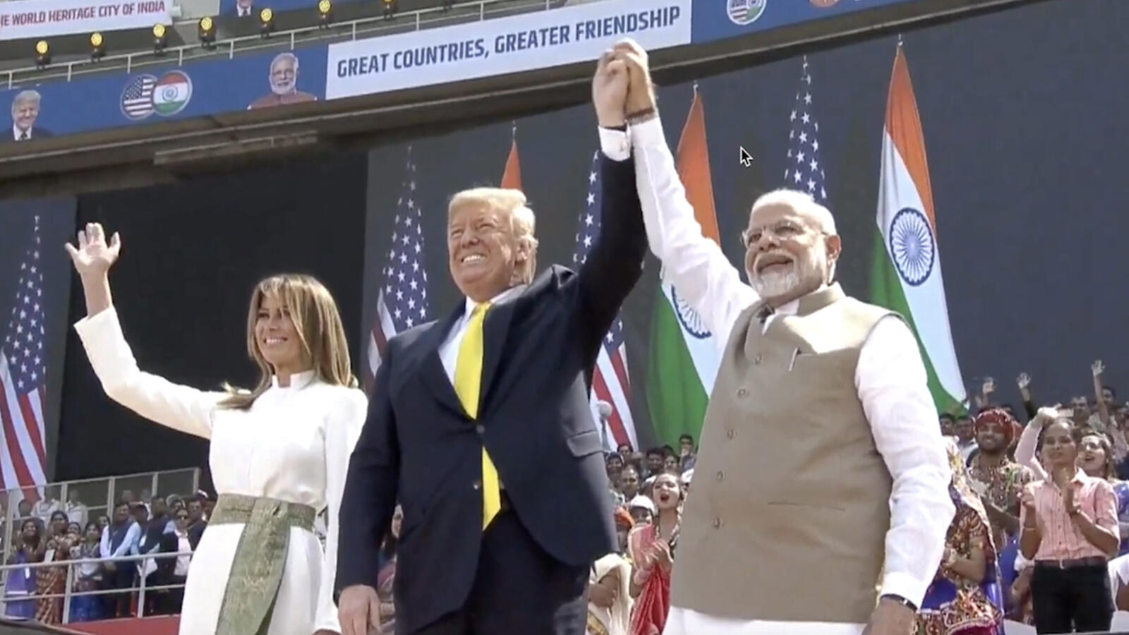 PM Modi, President Trump arrive at Motera Stadium for ‘Namaste Trump’ event