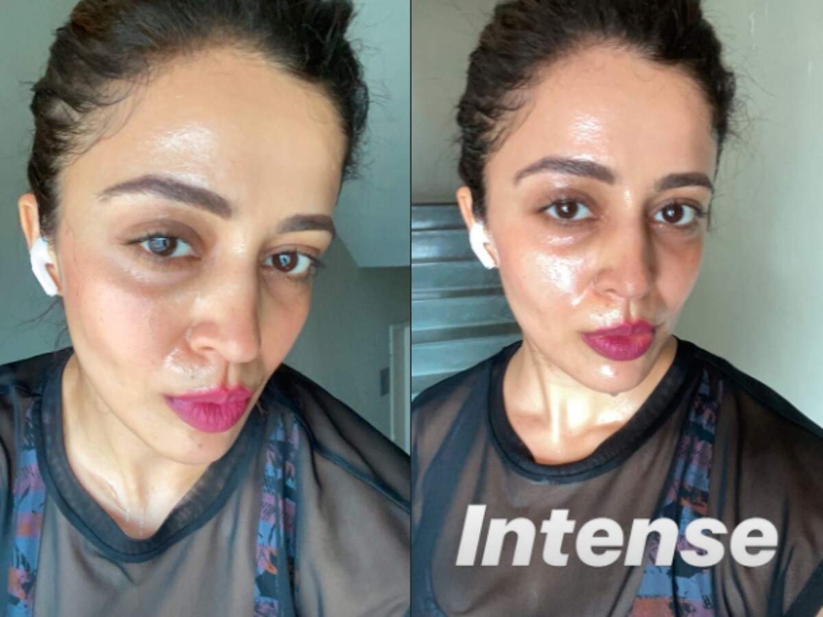 Nehha Pendse and Hina Khan sweat it out in the lobby of their ...