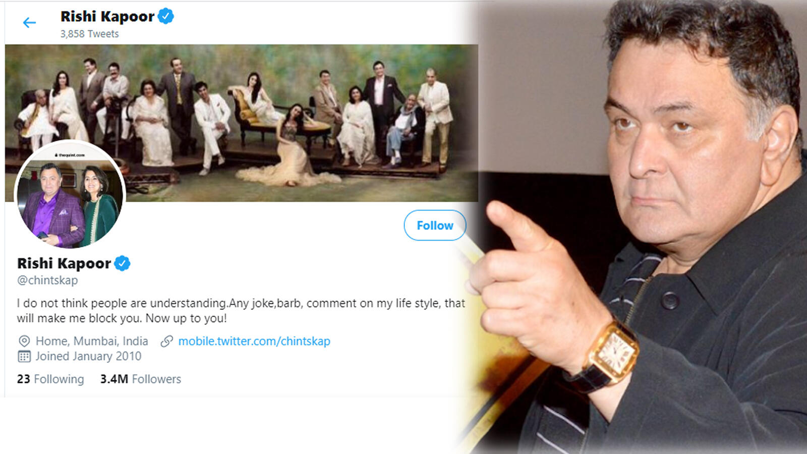 'Angry' Rishi Kapoor warns netizens not to pass personal comments