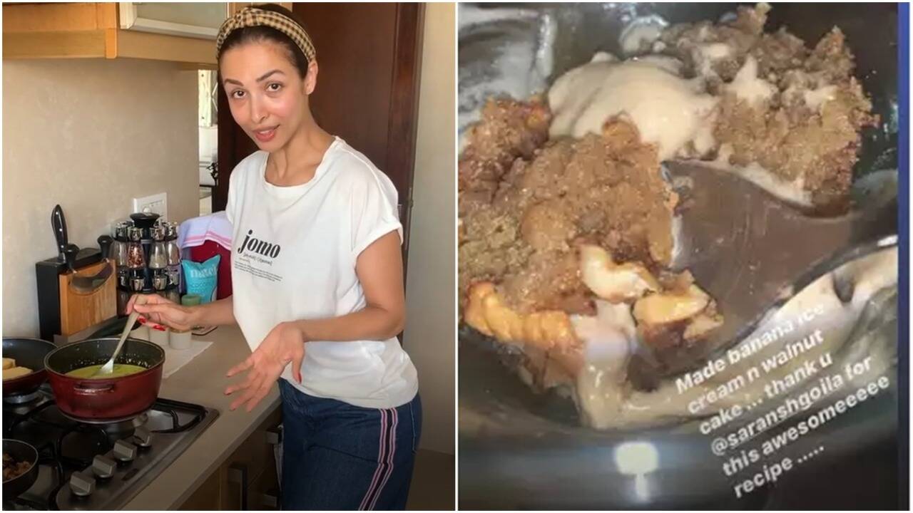 Malaika Arora displays her cooking skills as she bakes walnut cake with ...