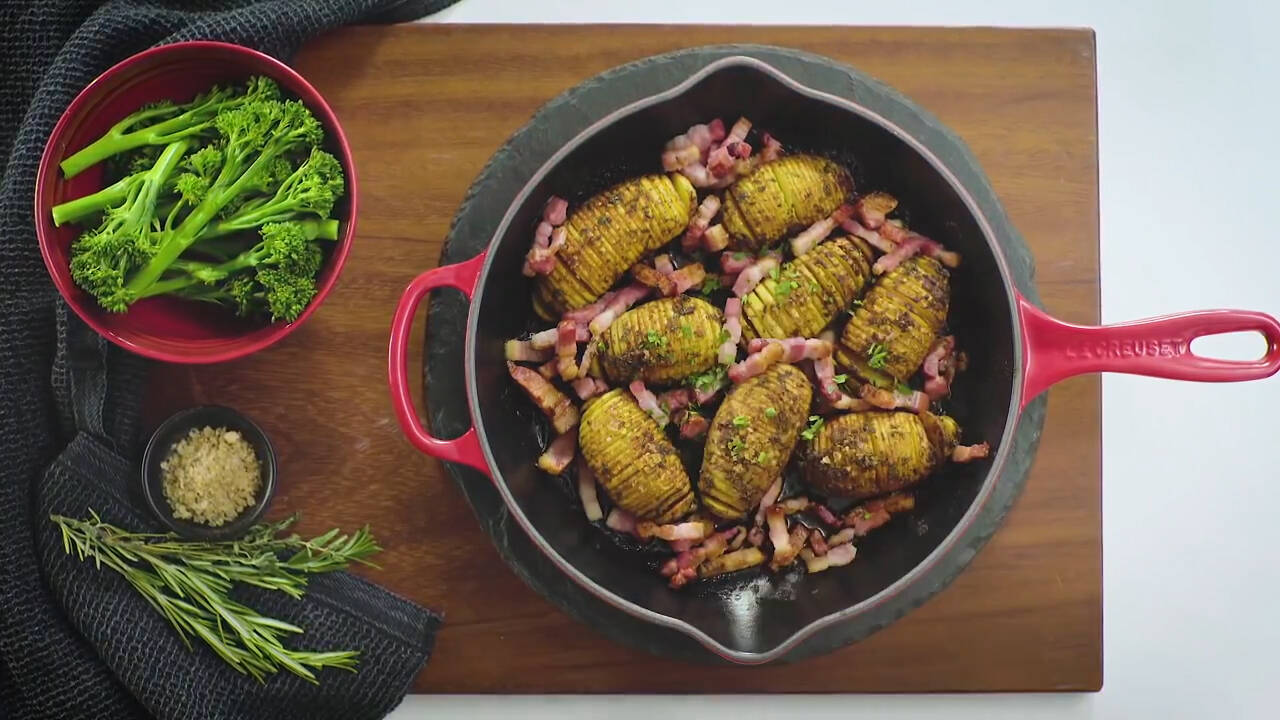 Watch: How to make Hasselback Potato Skillet - Times Food