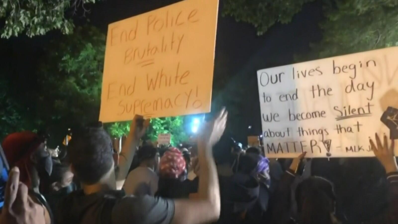 Protests, tear gas and fires in Washington, DC