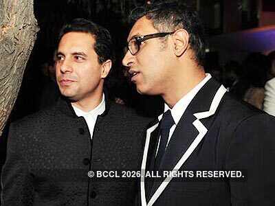 A model showcases a creation by Shantanu and Nikhil Mehra during ...