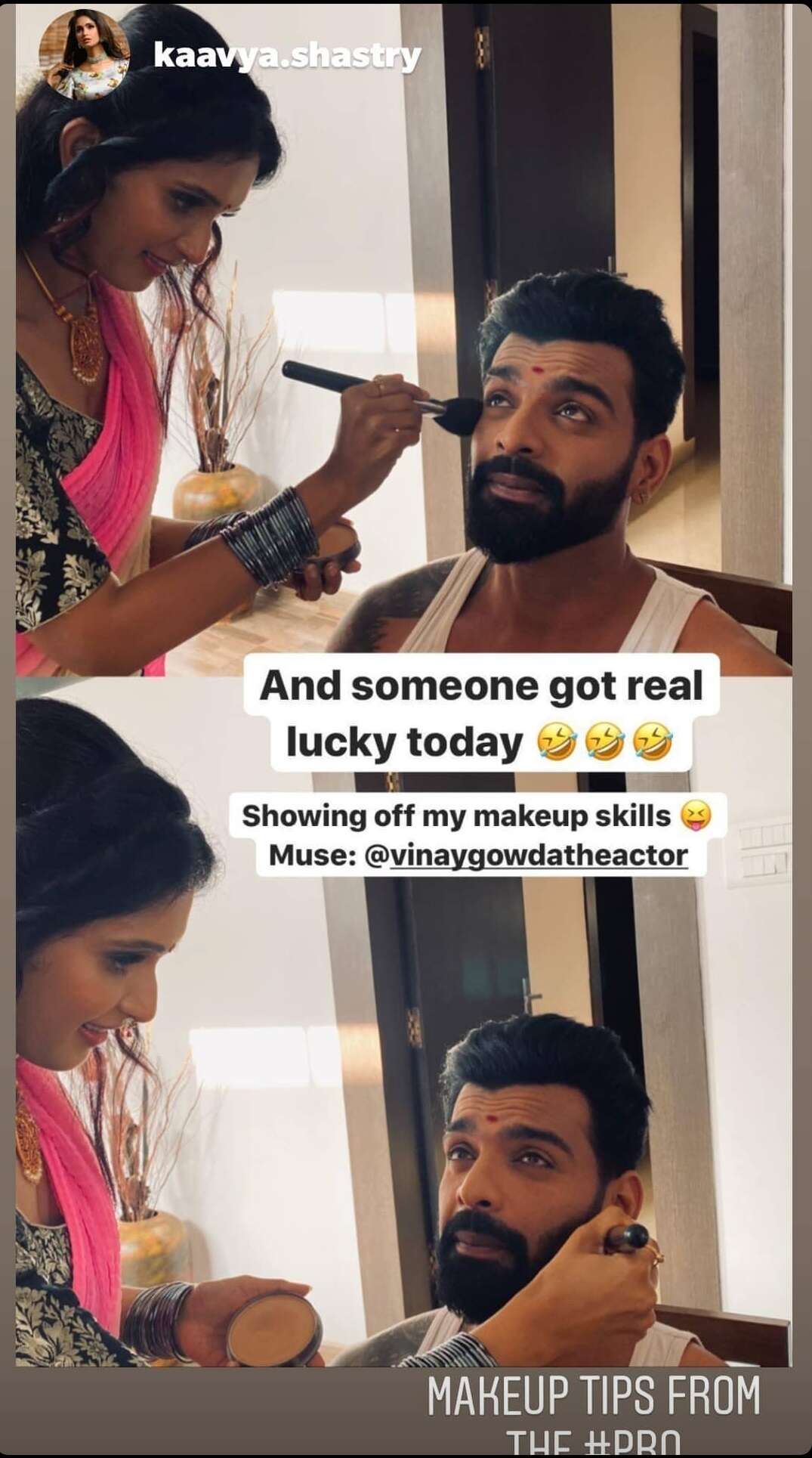 Kavya Shastry turns makeover artist for Vinay Gowda - Times of India