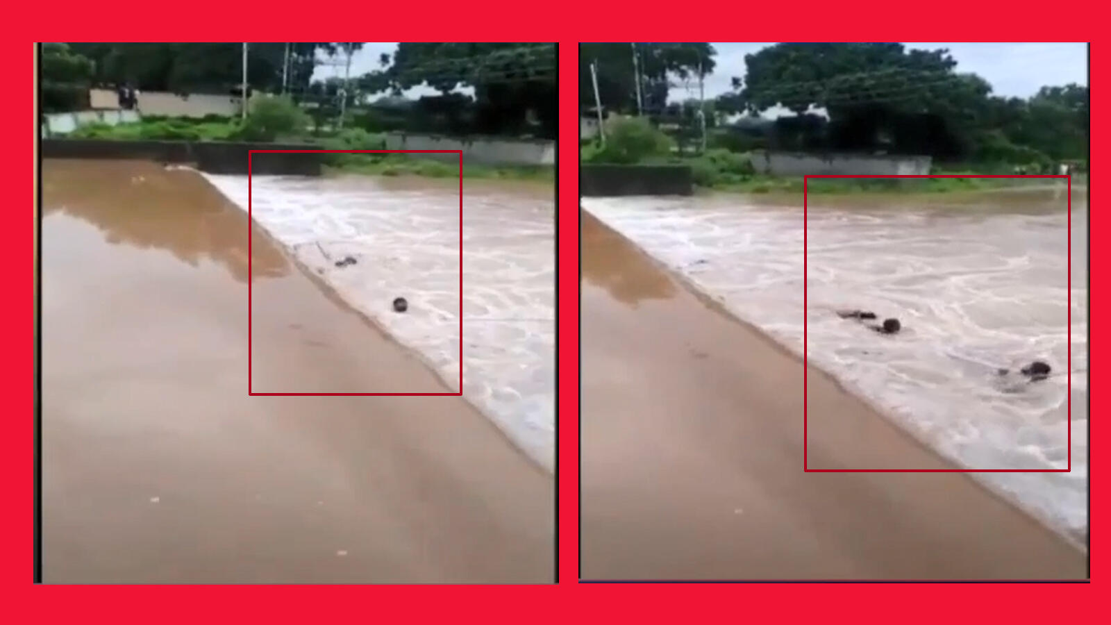 Dramatic visuals: Youth rescues drowning man from flooded river