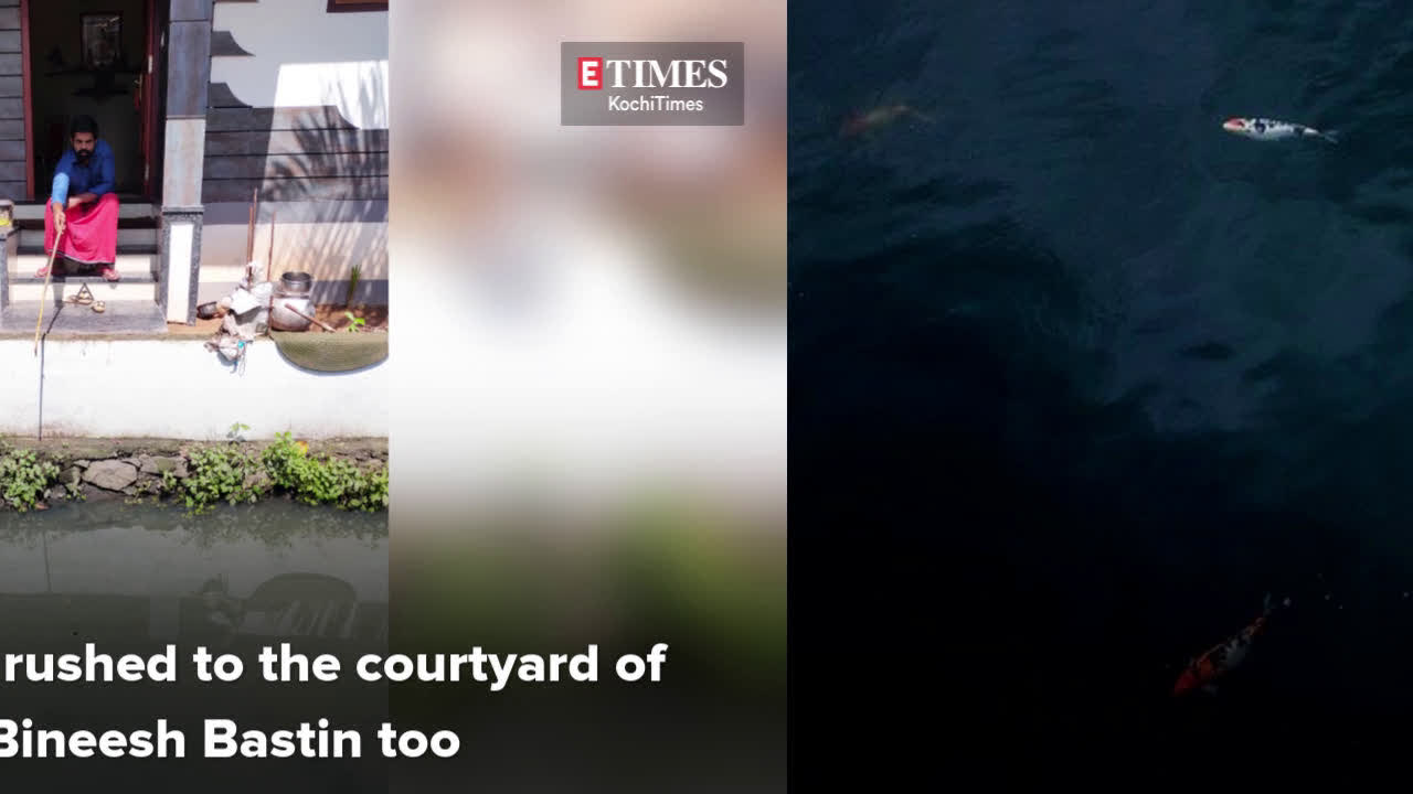 Actor Bineesh does fishing from his home's sit-out area
