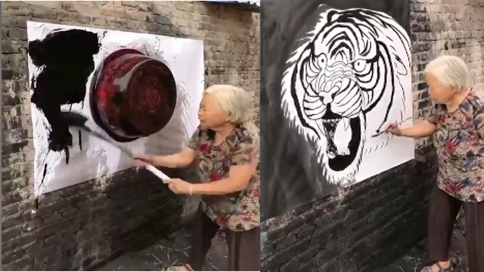 This woman can paint a tiger within minutes