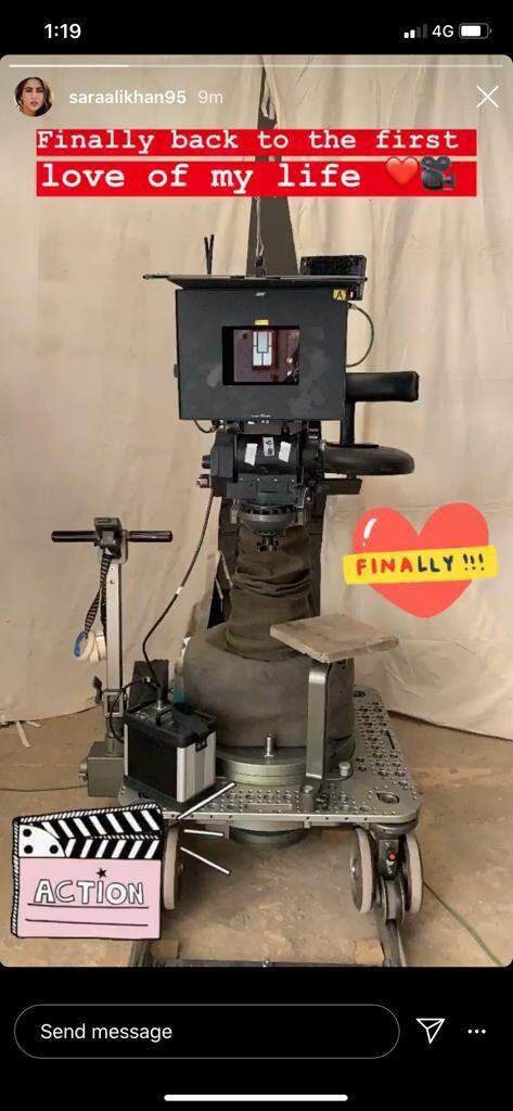 Sara Ali Khan shares a picture from the sets as she starts shooting ...
