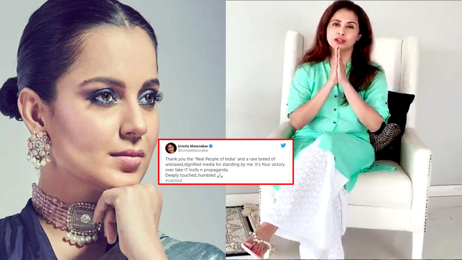 Kangana Ranaut's 'soft porn star' remark: Urmila Matondkar thanks 'Real People of India' for ...
