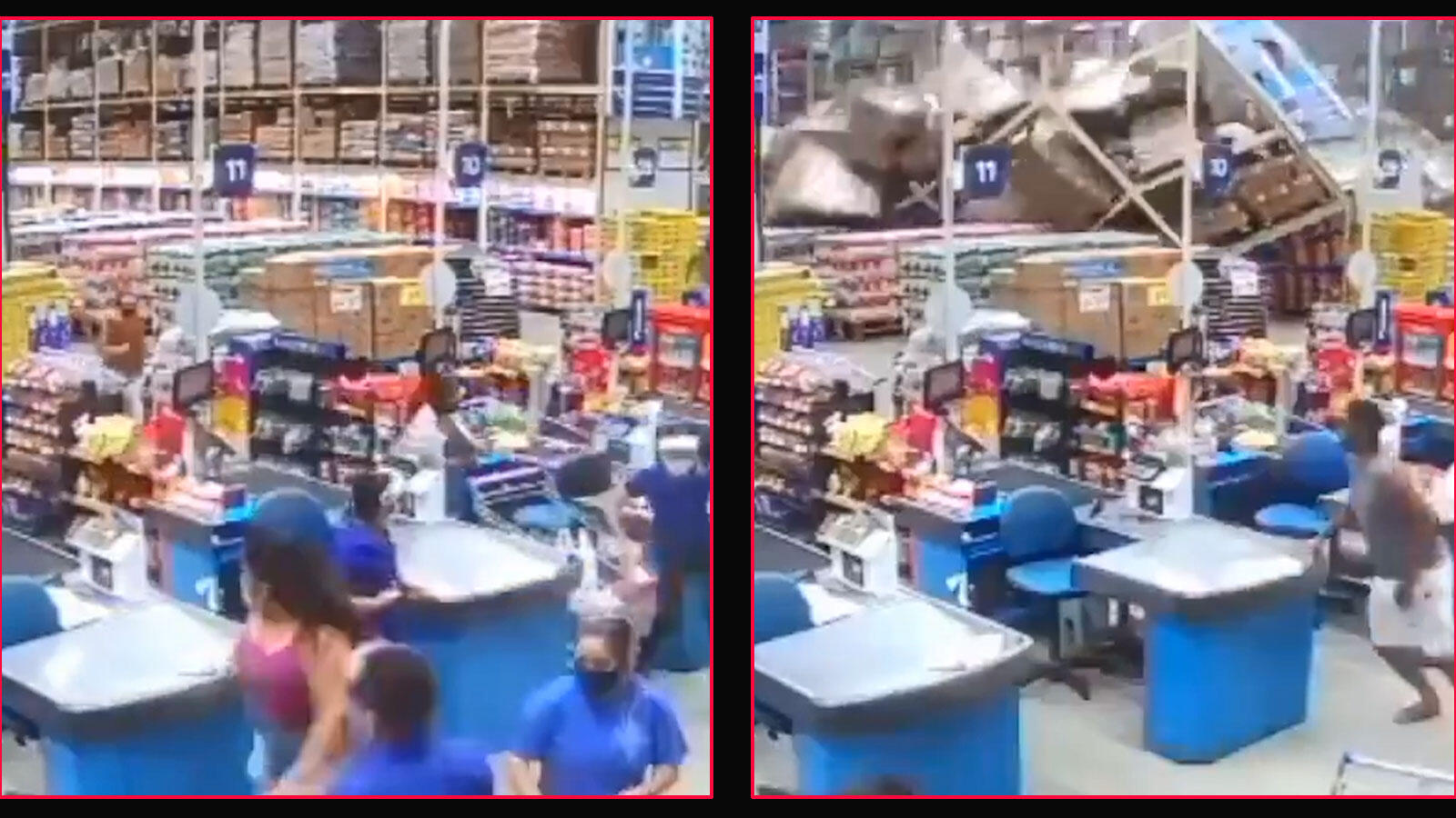 On cam: Towering shelves collapse at a Brazilian supermarket