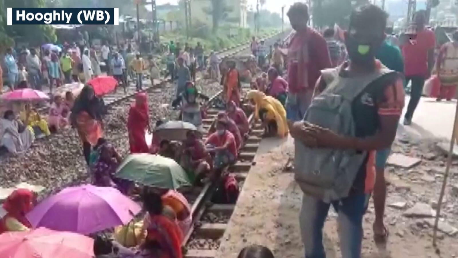Protesters block railway tracks in Hooghly, demand train services