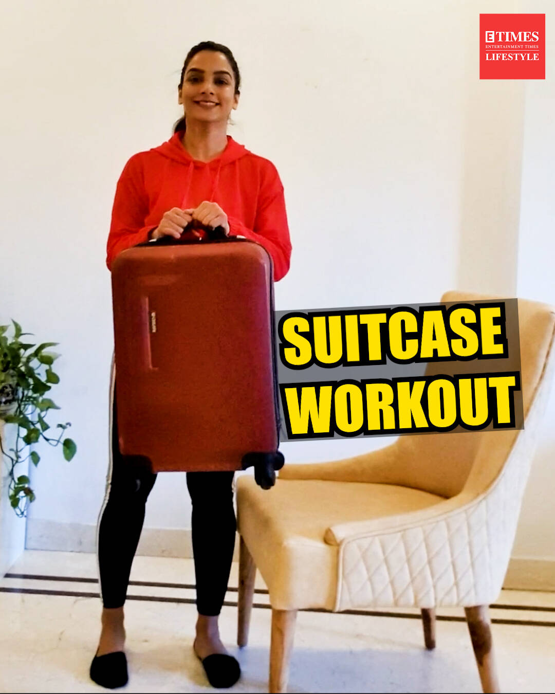 Full body workout with a suitcase!