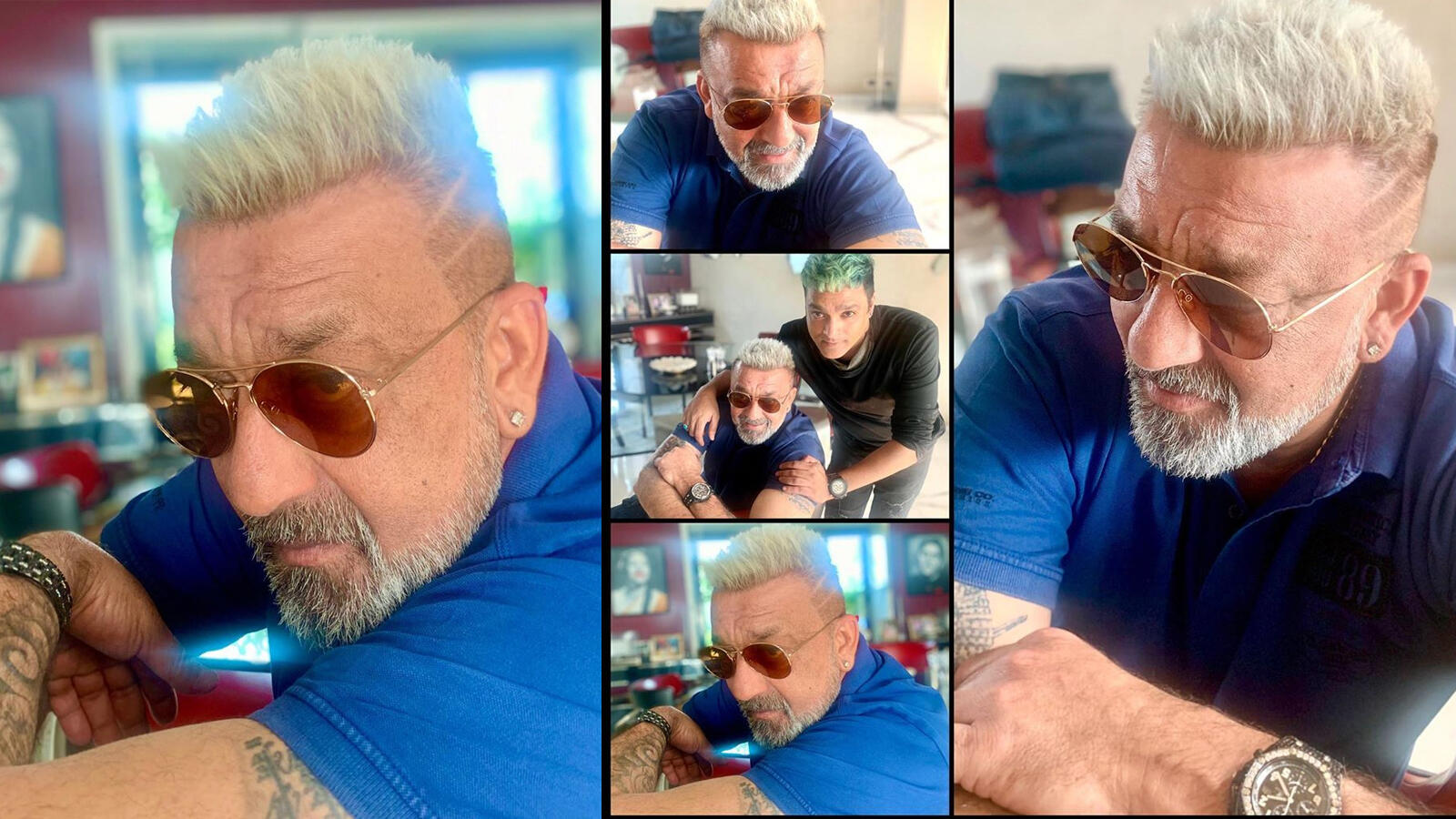 After beating cancer, Sanjay Dutt rocks new platinum blonde hair with class