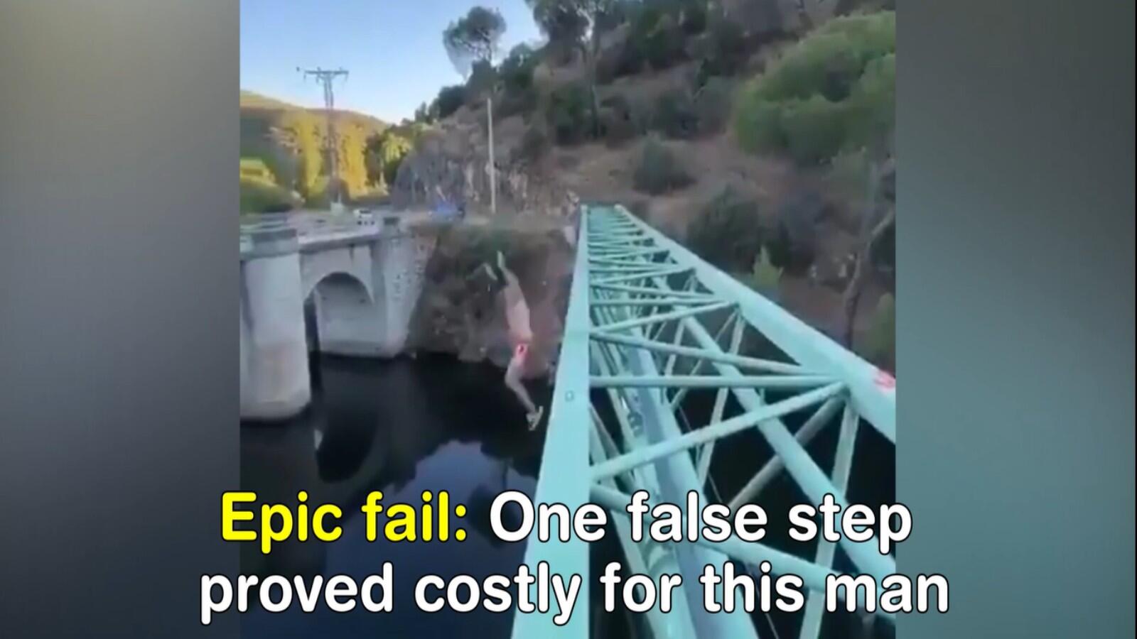 Epic fail: One false step proved costly for this man
