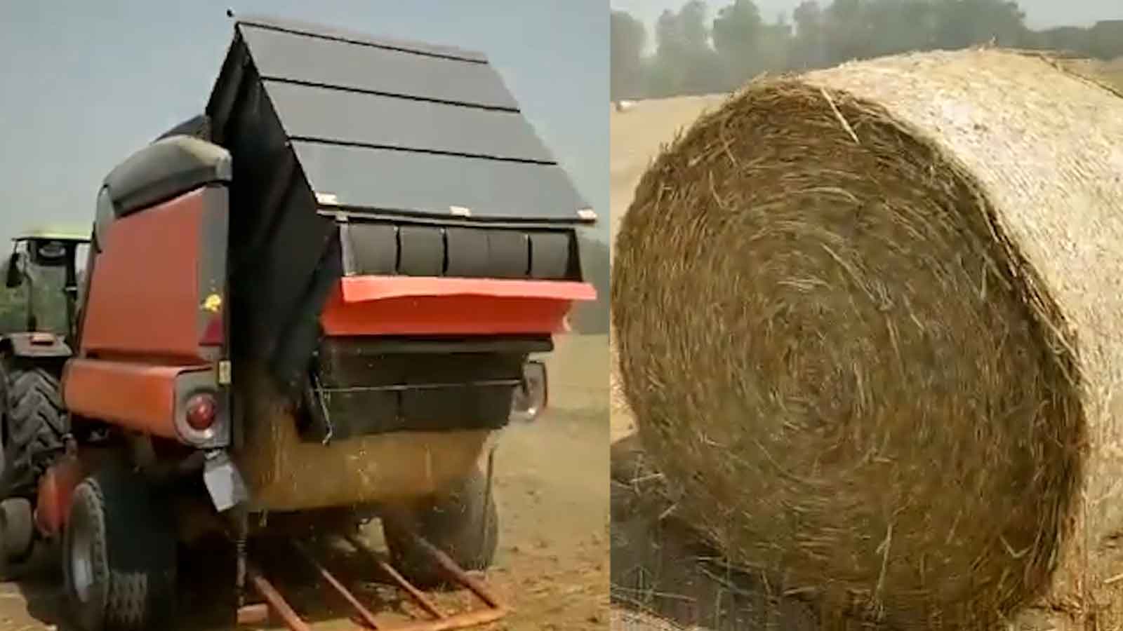 Viral video: Tractor-mounted machine collects stubble from field for ...