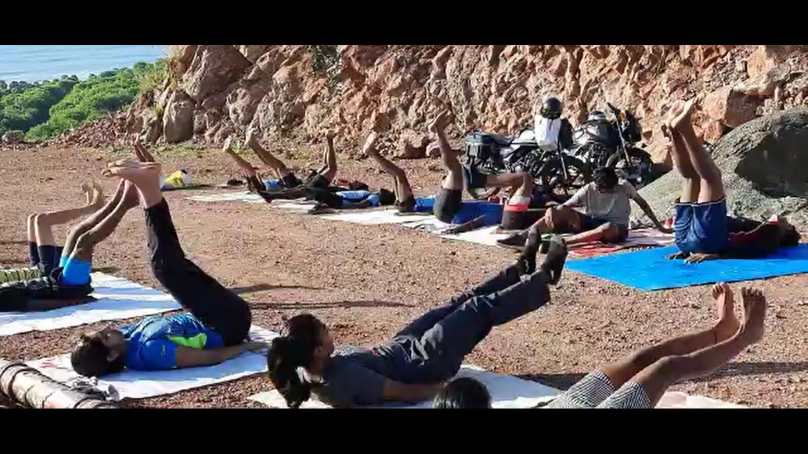 Visakhapatnam: Athletes work out at Yendada beach road after lockdown ends