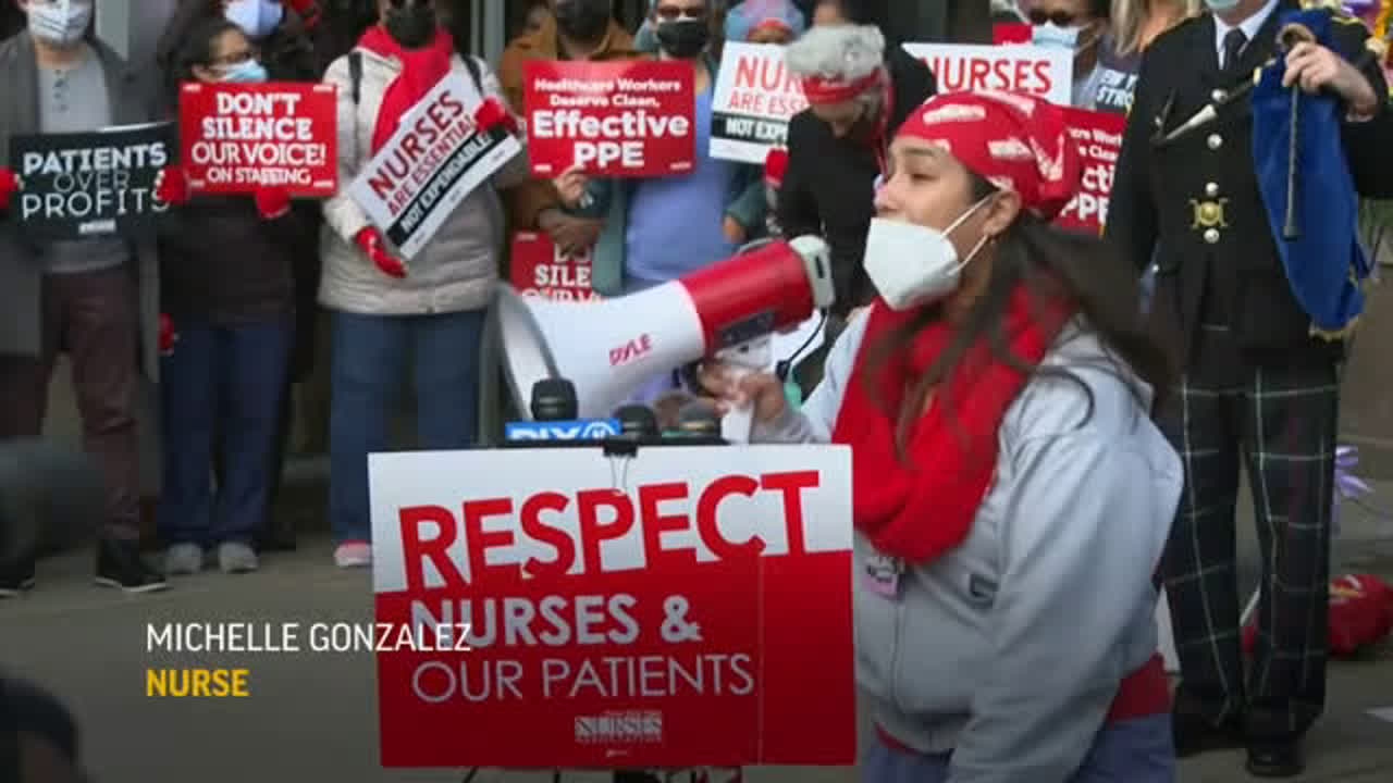 NY nurses protest inadequate PPE, staffing